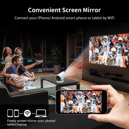 Mini projecteur HY300 portable ANDROID Wi-Fi 6 360 UHD 4K - Maroc